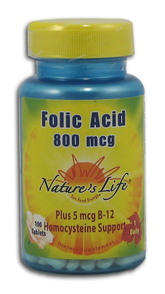 Buy Nature's Life Folic Acid 800 mcg - 100 tablets | Health Foods Stor ...